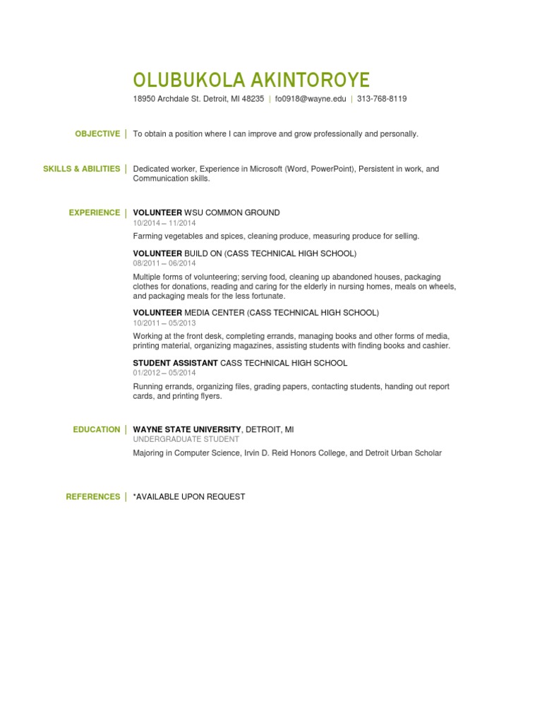 My Resume | PDF | Computing And Information Technology | Foods