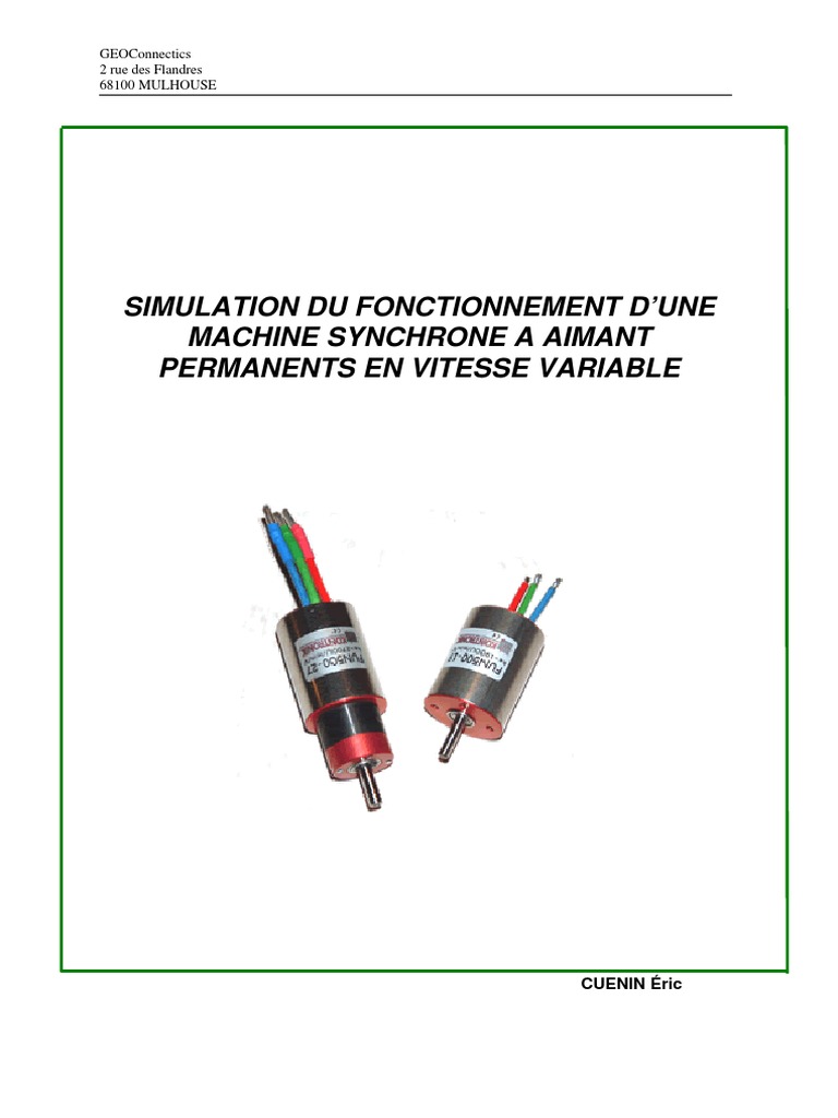 Machine Synchrone Aimant Permanent | PDF | Aimant permanent | Tension électrique