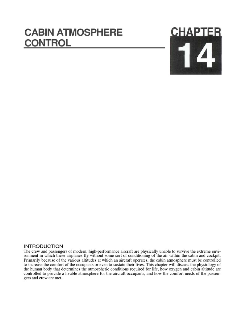 CHAPTER 14 Cabin Atmosphere Control | PDF | Hypoxia (Medical) | Oxygen