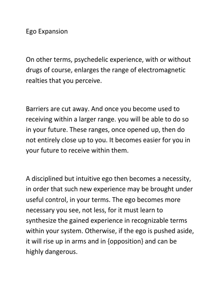 Ego Expansion | PDF | Id | Consciousness