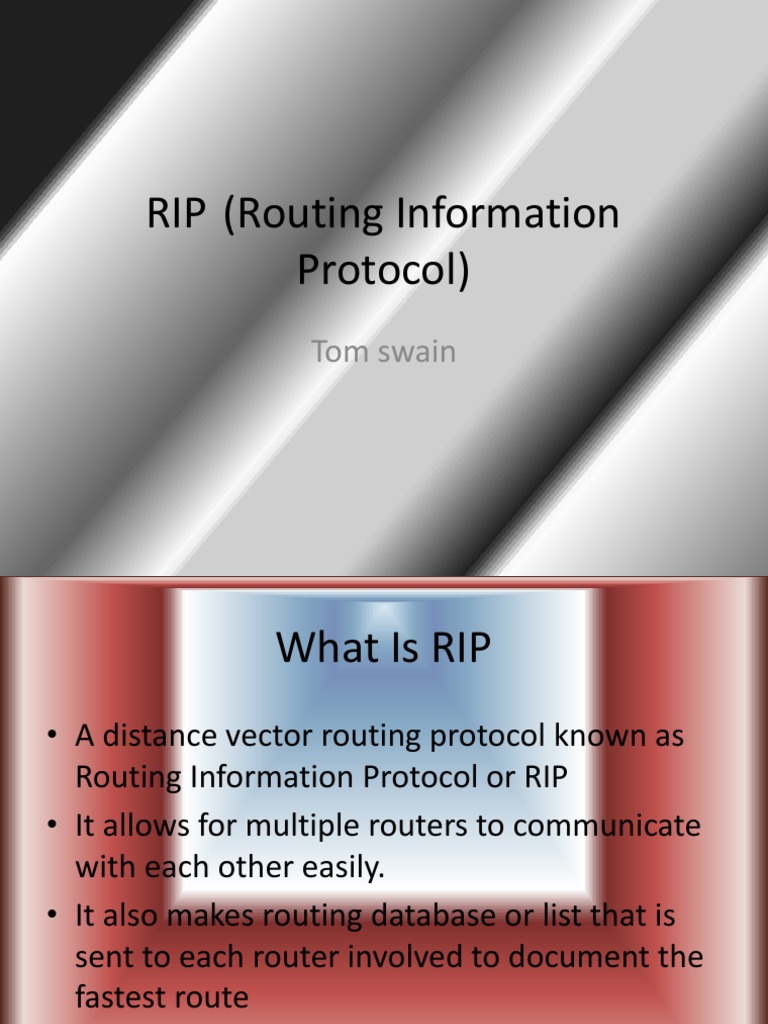 RIP (Routing Information Protocol) : Tom Swain | PDF