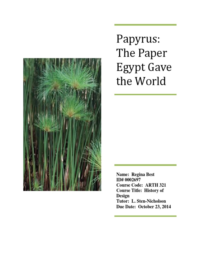 Papyrus Ancient Egypt Paper Sten | PDF | Papyrus | Ancient Egypt