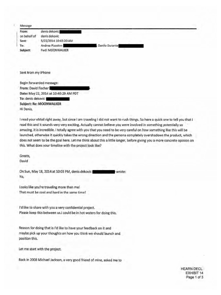 Denis Dekovic Moonwalker Michael Jackson Nike Lawsuit | PDF