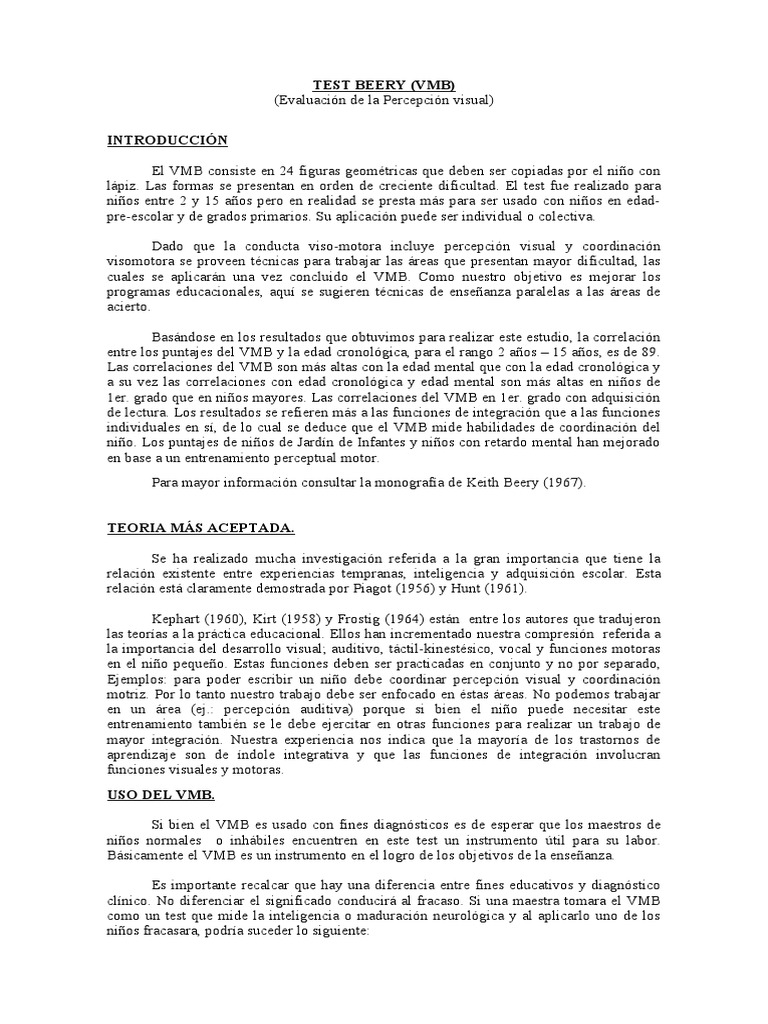 Test de Beery Completo. | PDF | Triángulo | Aprendizaje