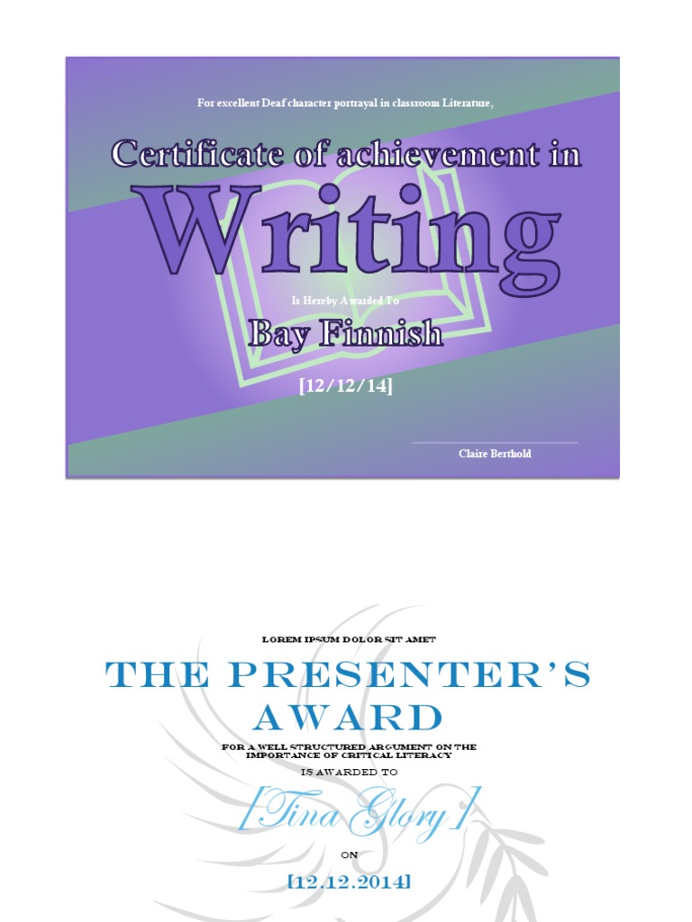 Awards for Literary Excellence | PDF
