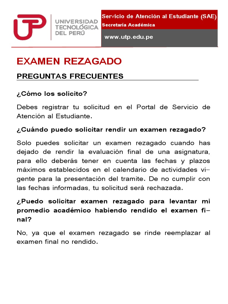 Examen Rezagado | PDF