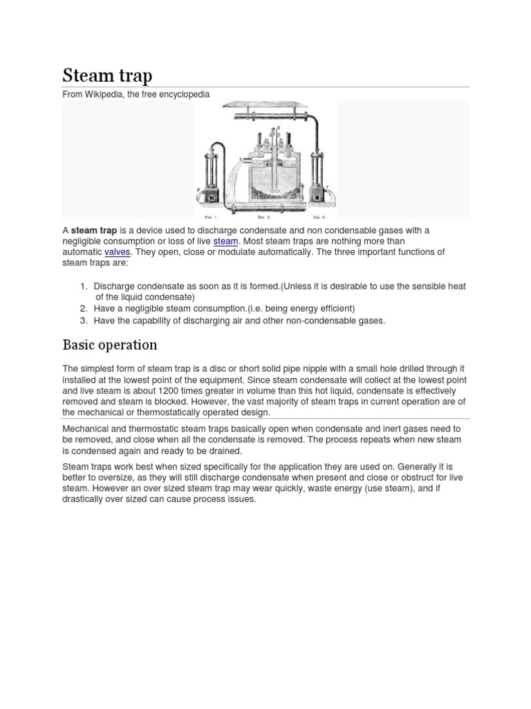 Steam Trap: Basic Operation | PDF | Science & Mathematics