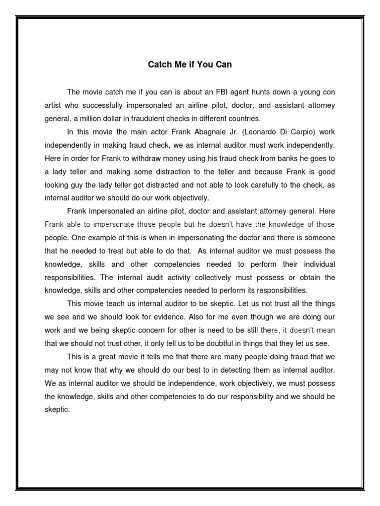 Catch Me If You Can | PDF