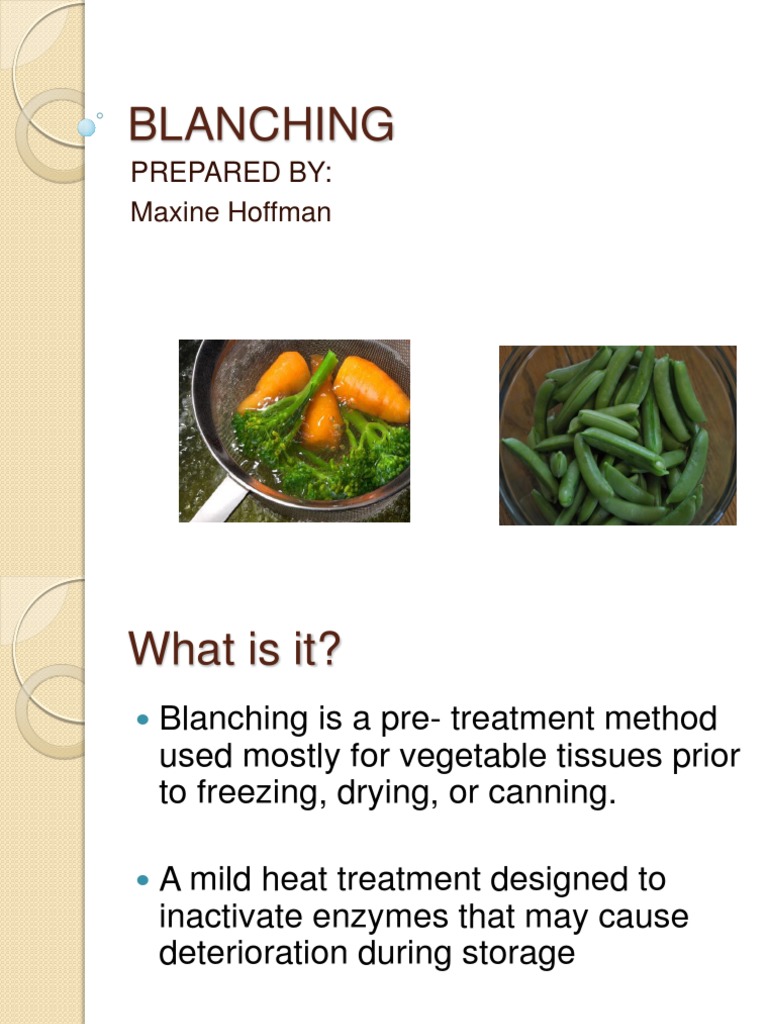Blanching | PDF | Vegetables | Flavor
