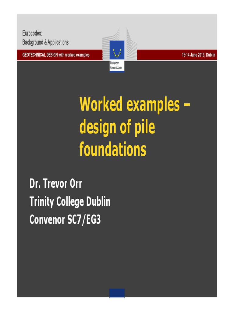 Worked Examples Design of Pile Foundations | PDF | Geotechnical ...