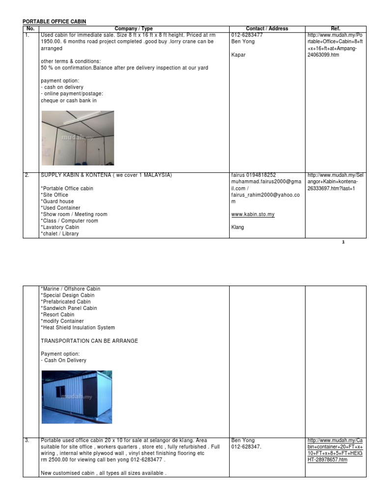 A Selection of Portable Office Cabins and Site Containers Available ...