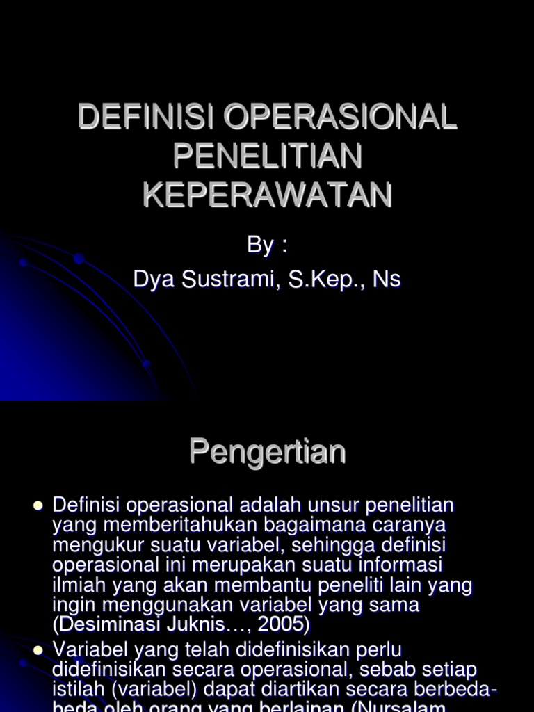 Definisi Operasional | PDF