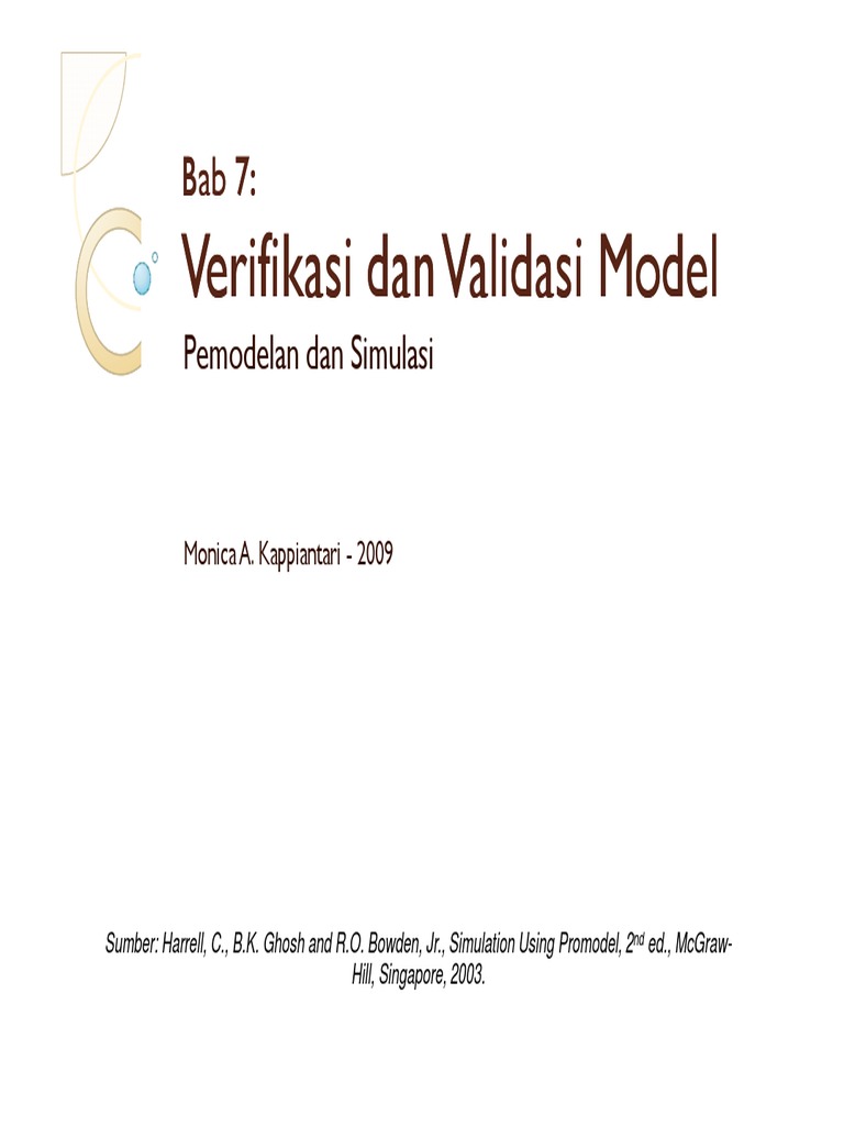 Verifikasi Dan Validasi Model | PDF