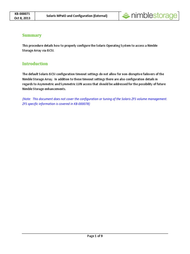 KB CustomerPortal KB-000071 Solaris Config | PDF | Hard Disk Drive | Device Driver