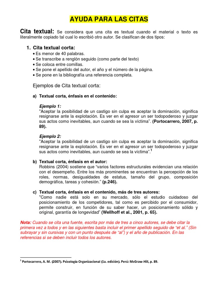 Guía para citar y referenciar fuentes | PDF | Comillas | Bibliografía