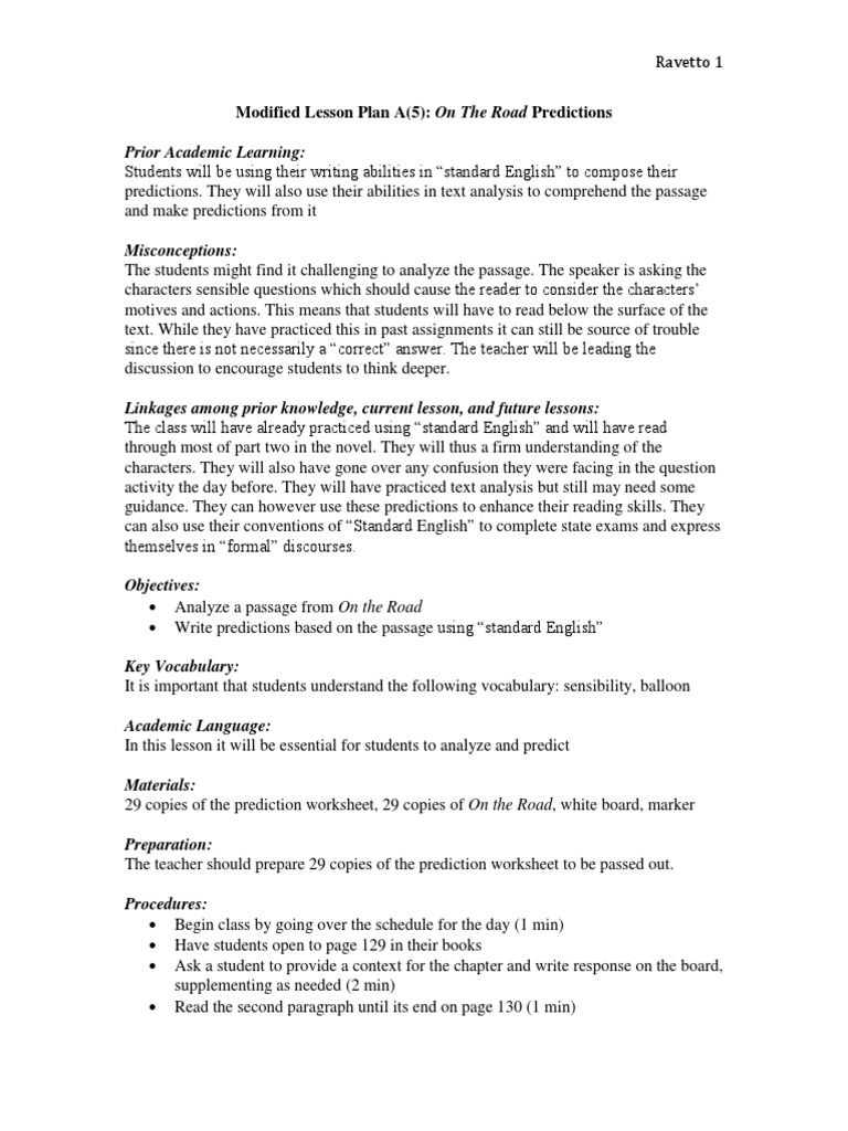 Modified Lesson Plan A 5 | PDF | Critical Thinking | Homework