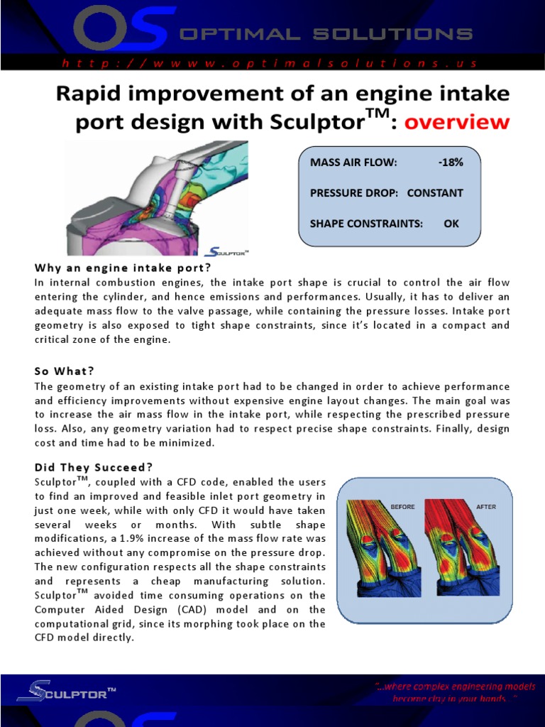 Engine Intake Port Optimization in Sculptor | PDF | Computational Fluid ...