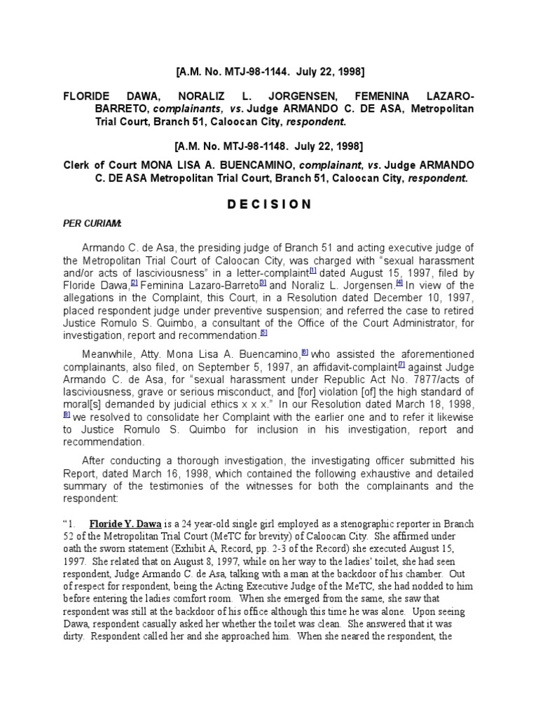 6-Dawa Vs de Asa | PDF | Judiciaries | Integrity