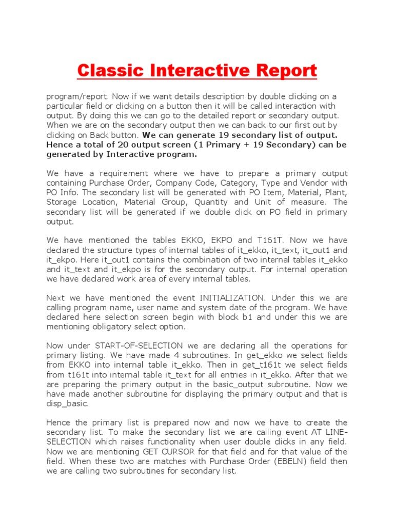 Classic Interactive Report | PDF | Software Engineering | Computer ...