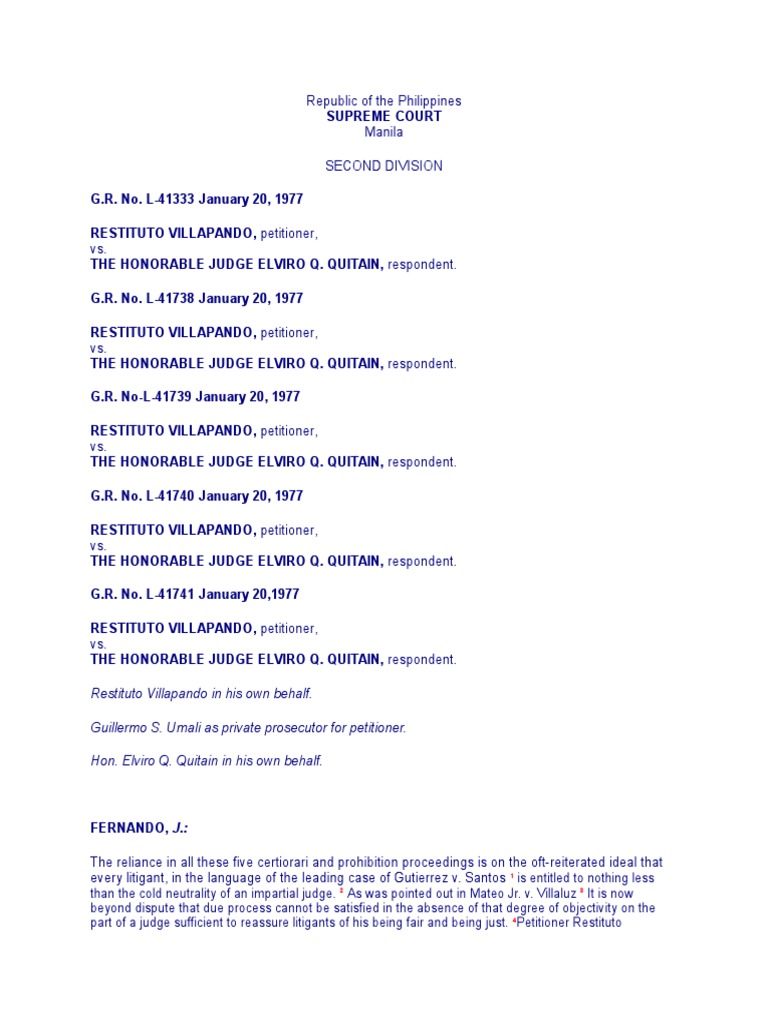 12-Villapando Vs Quitain | PDF | Bail | Bias