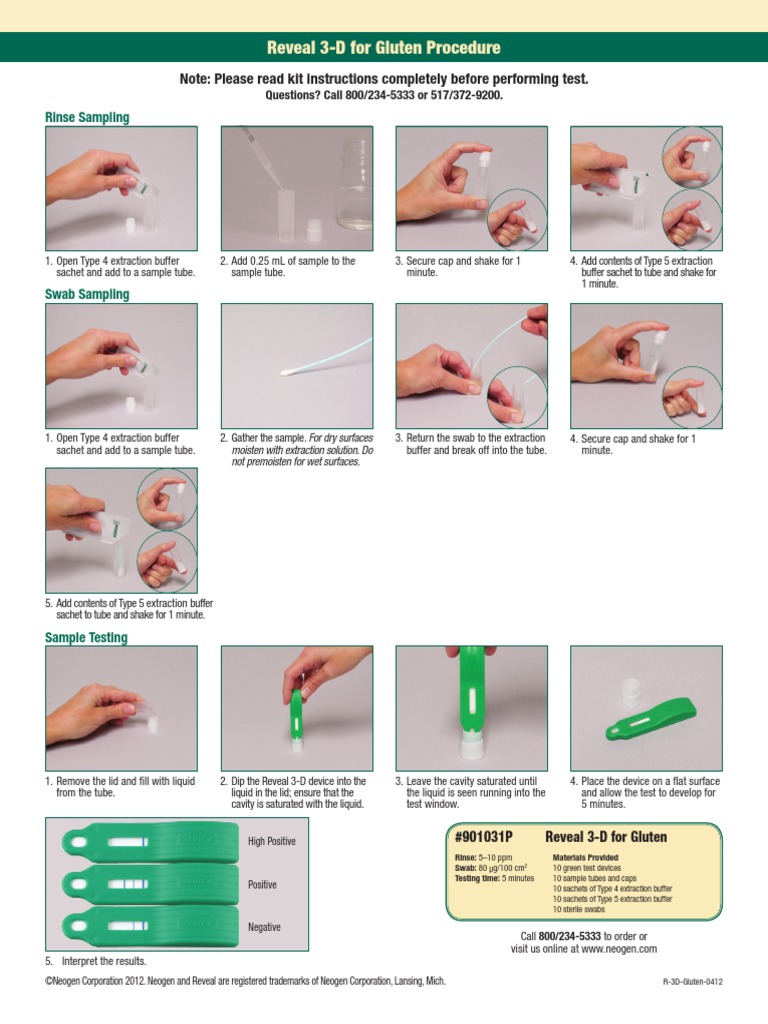Reveal 3-D For Gluten Procedure: Rinse Sampling | PDF