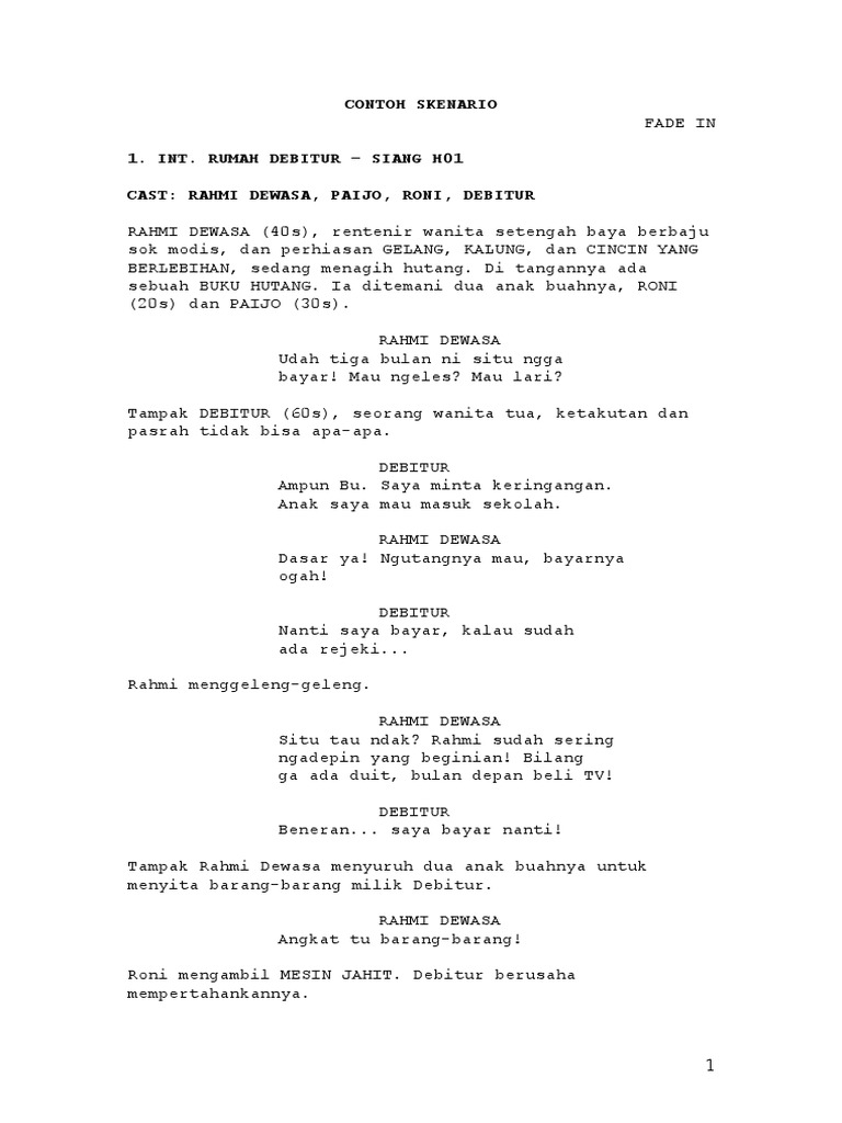Contoh Skenario Film