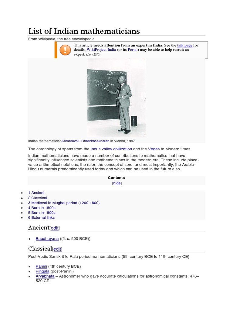 List of Indian Mathematicians | Download Free PDF | Teaching ...