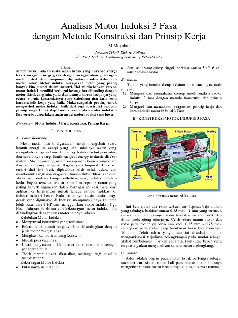 Analisis Motor Induksi 3 Fasa Dengan Metode Konstruksi Dan Prinsip ...