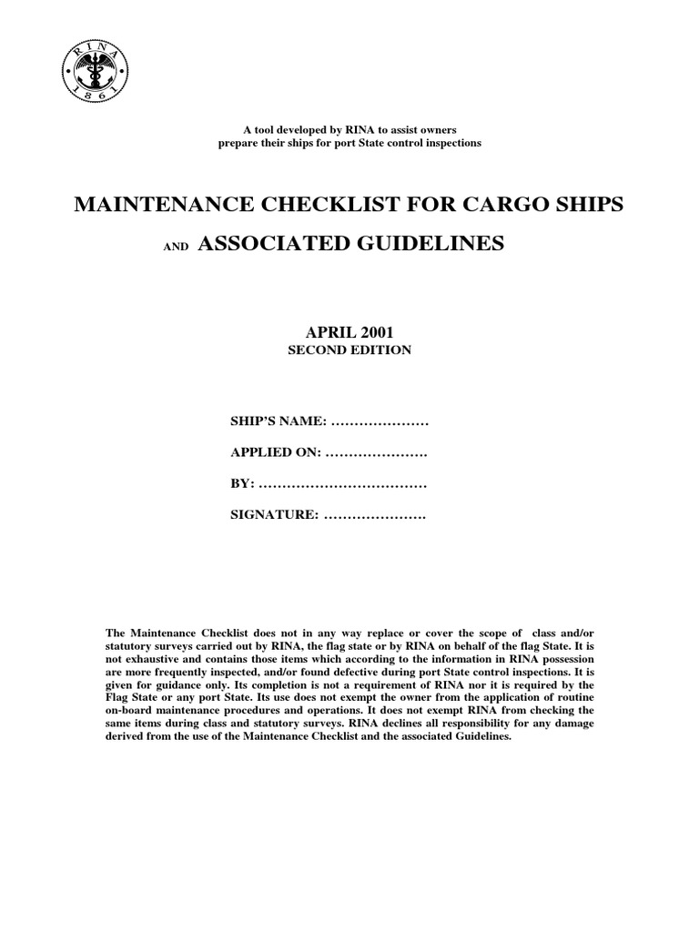 Maintenance Schedule For Ship Operations | PDF | Oil Tanker | Ships