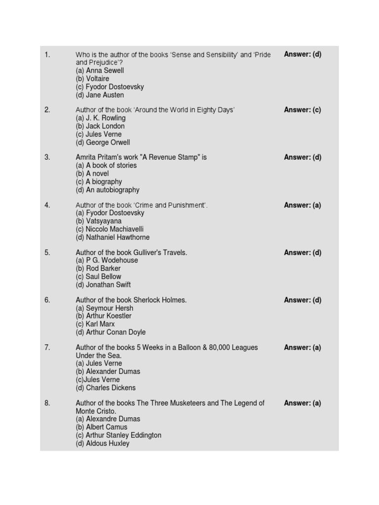 Books and Authors GK | PDF | Poetry