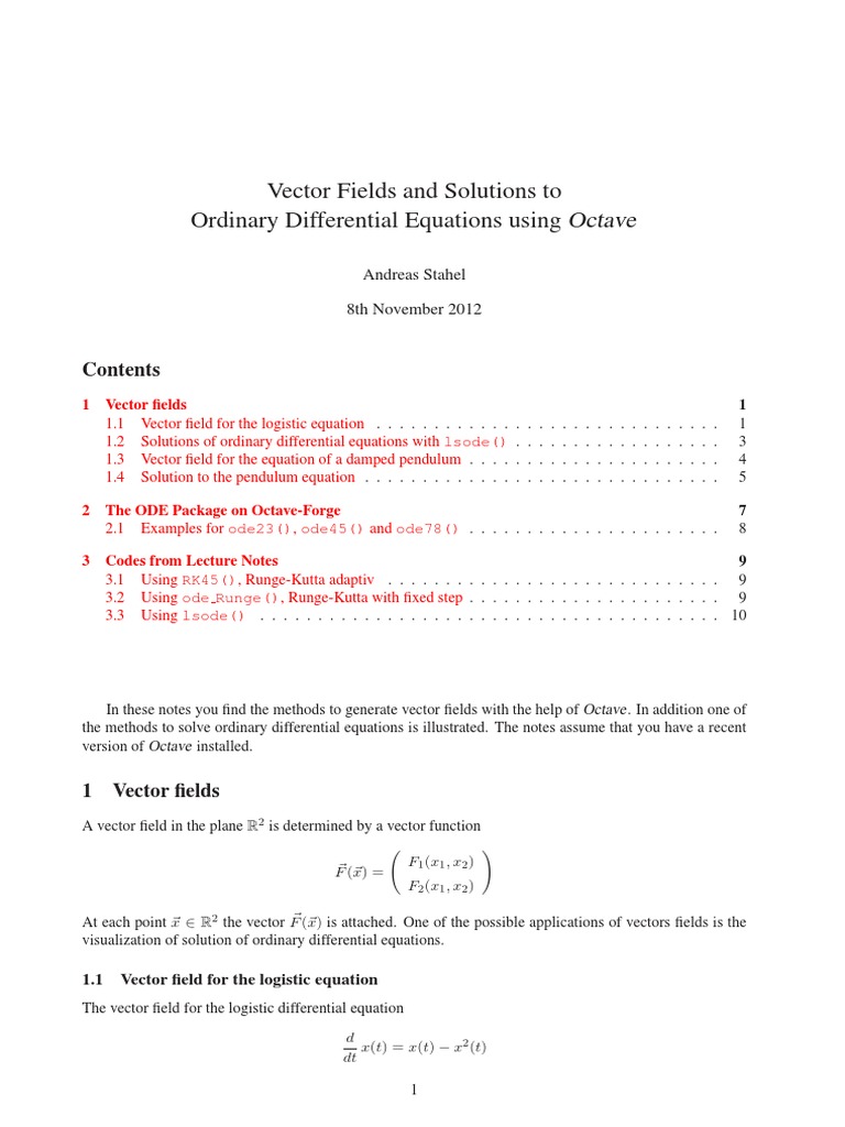 Vector Fields | PDF | Differential Equations | Differential Calculus