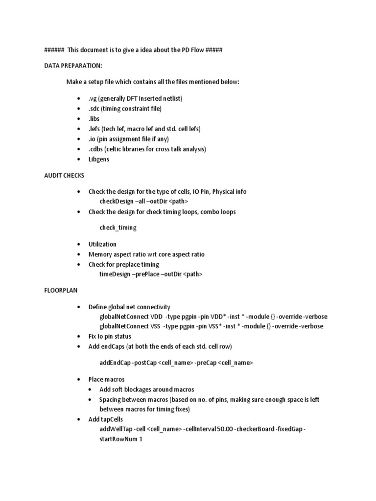 An Overview of the Key Steps in the PD Flow for Digital Design ...