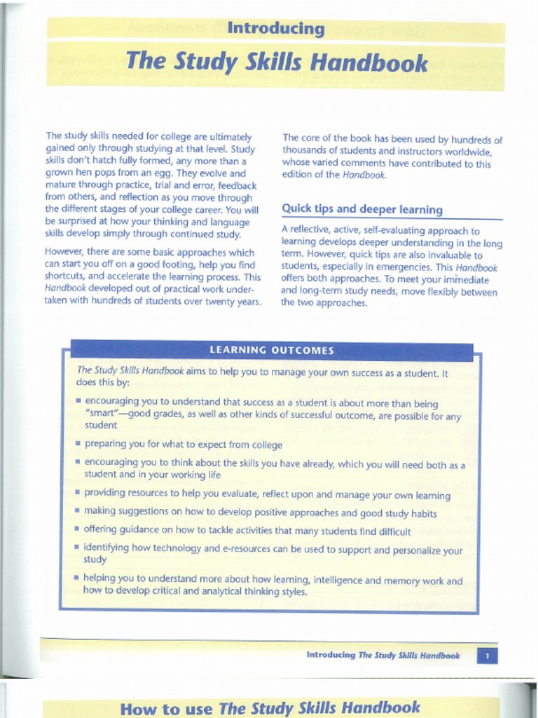 The Study Skills Handbook | PDF