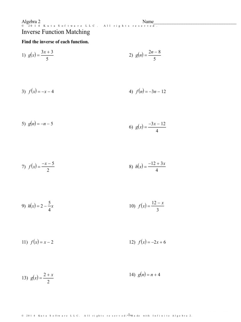 Inverse Function Matching | PDF | Teaching Methods & Materials