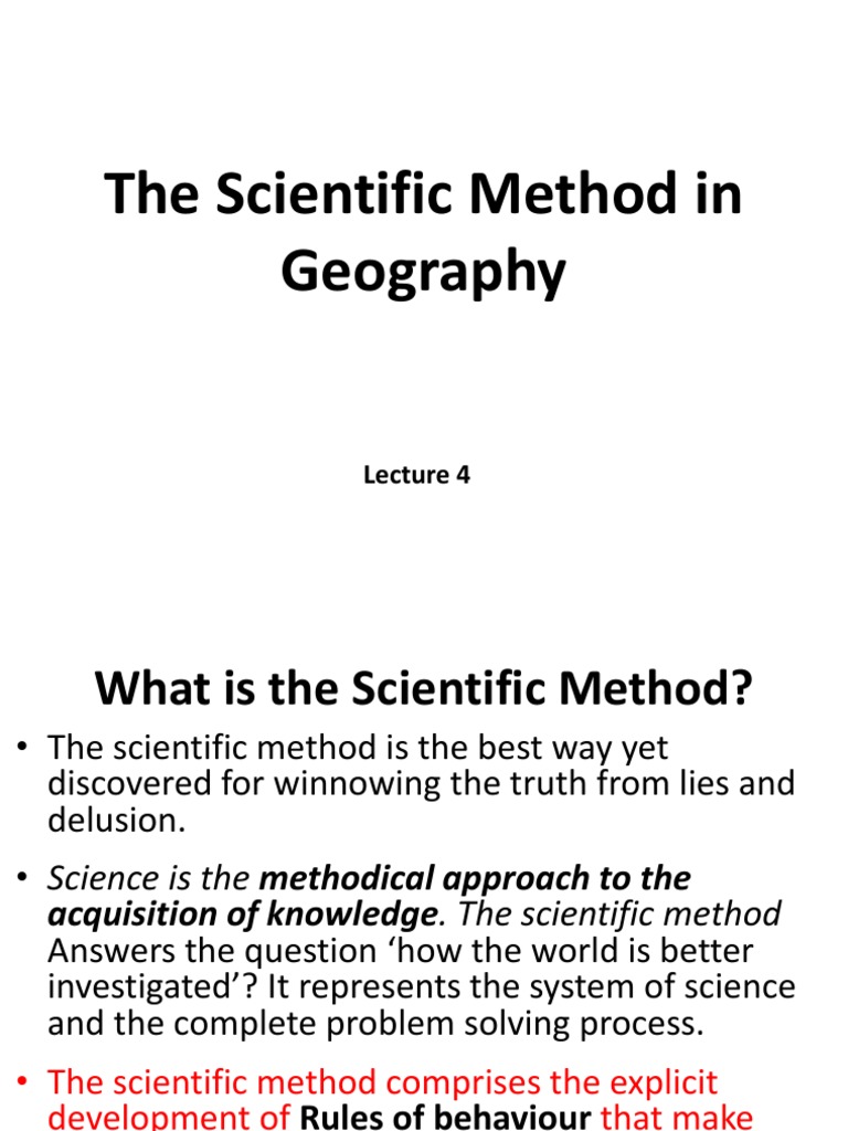 Lecture 4 the Scientific Method in Geography SK | Scientific Method ...