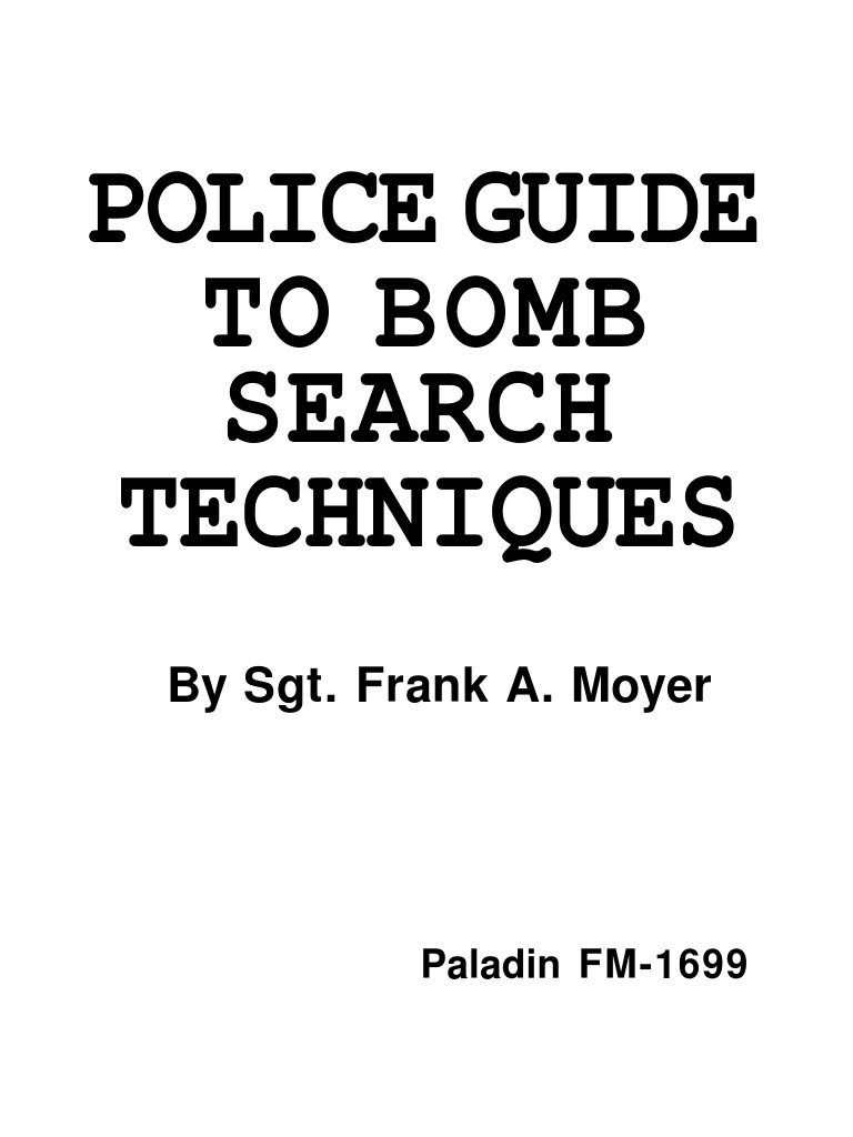 Police Bomb Search Techniques Guide | PDF | Emergency Evacuation | Police