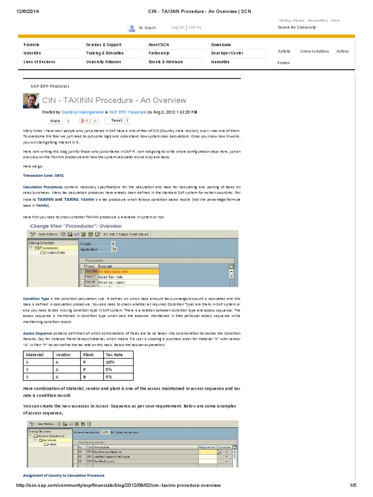 CIN - TAXINN Procedure - An Overview - SCN | PDF | Excise | Taxation