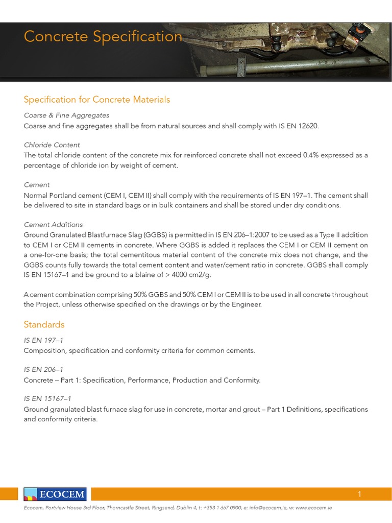Concrete Specification and Standards Guide | PDF | Home & Garden ...