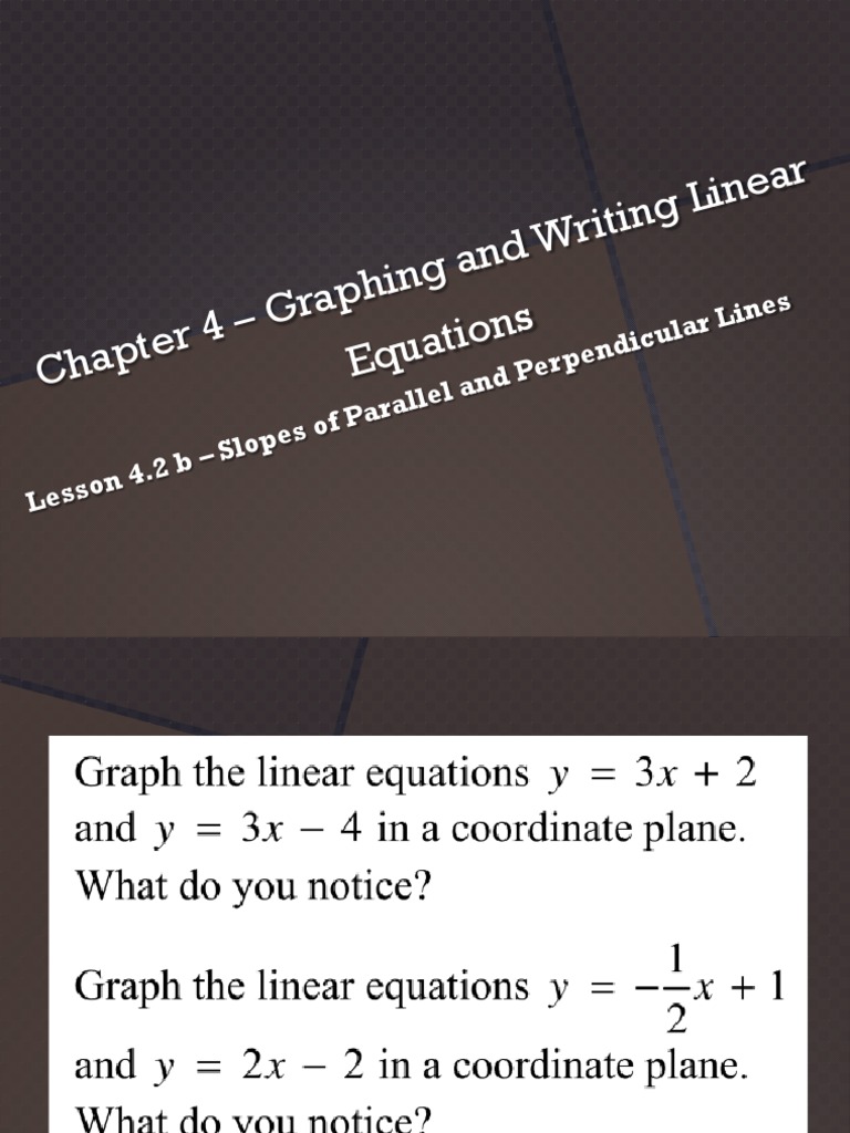 Slopes of Parallel and Perpendicular Lines | PDF | Teaching Methods ...