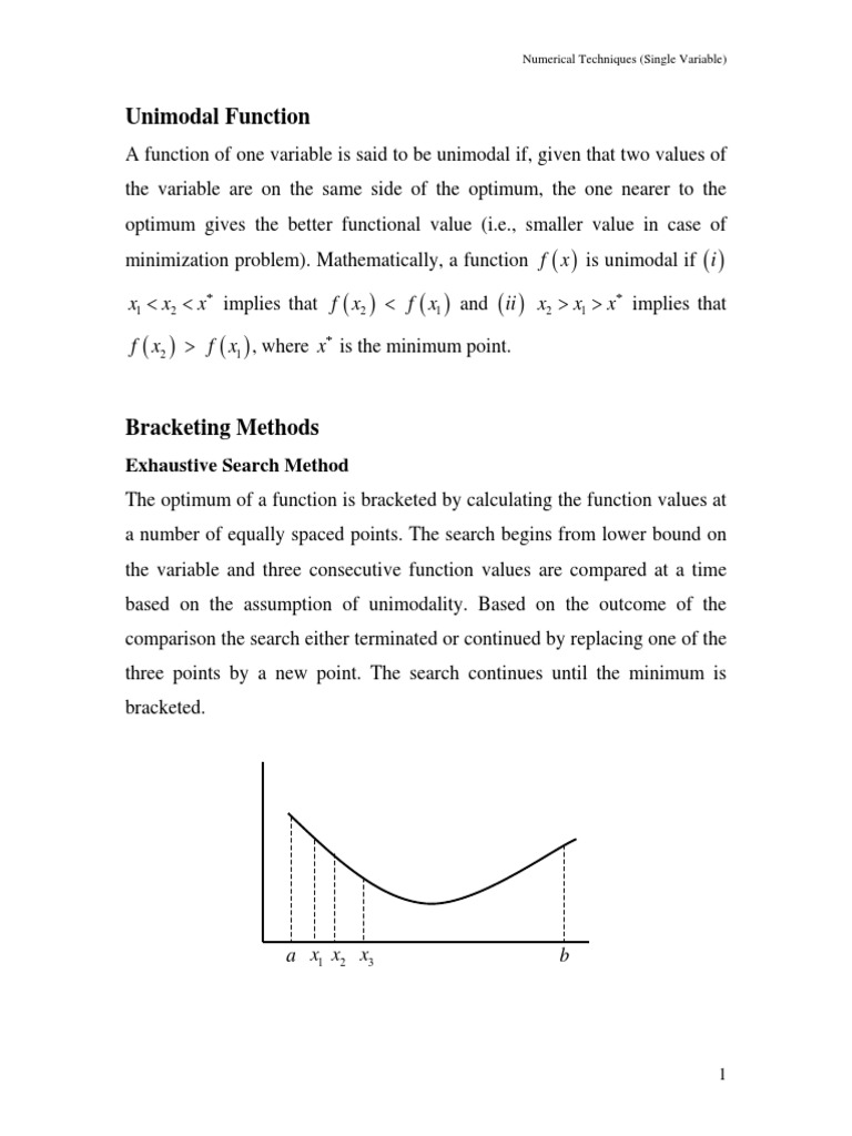 Unimodal Function: F X Is Unimodal If I X X X FX FX II X X X FX F X, Where X | PDF | Maxima And ...