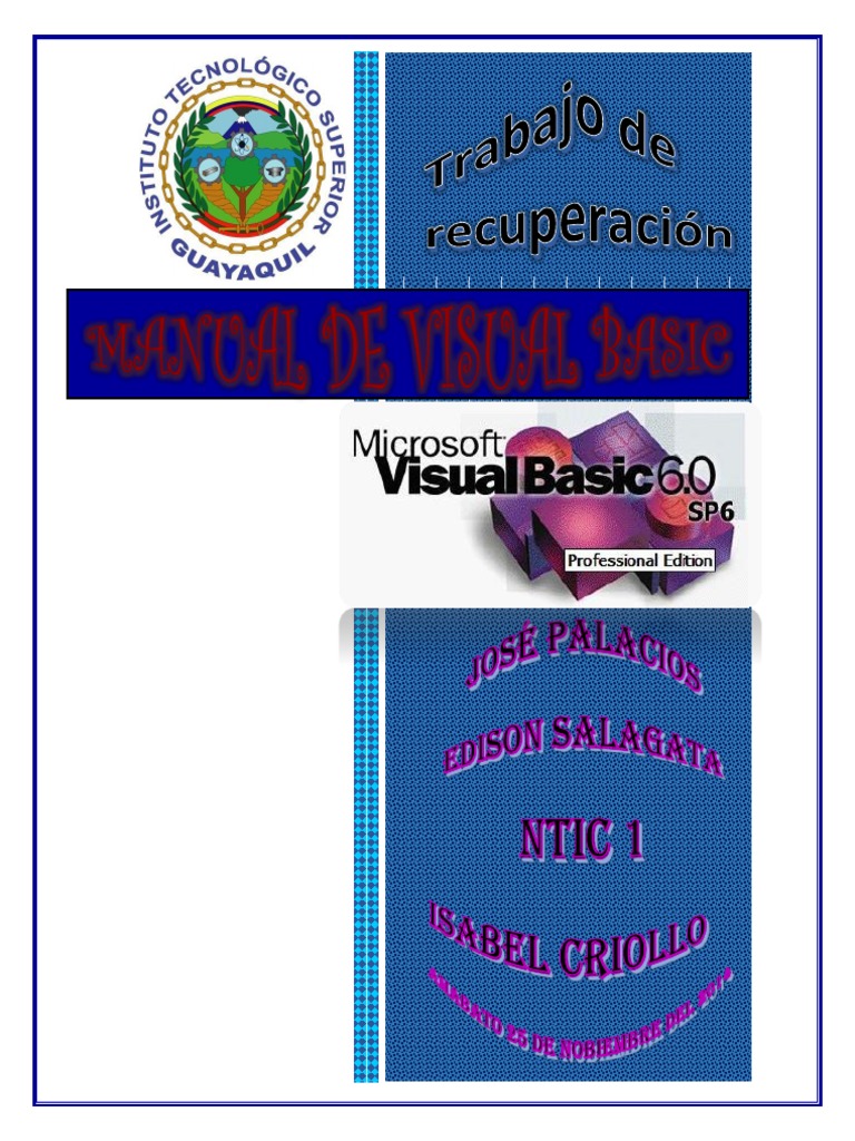 Manual De Visual Basic 6 0 Descargar Gratis Pdf Software Del