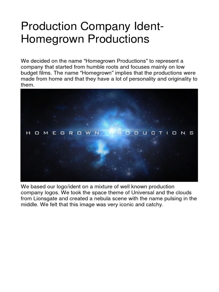Production Company Ident | PDF