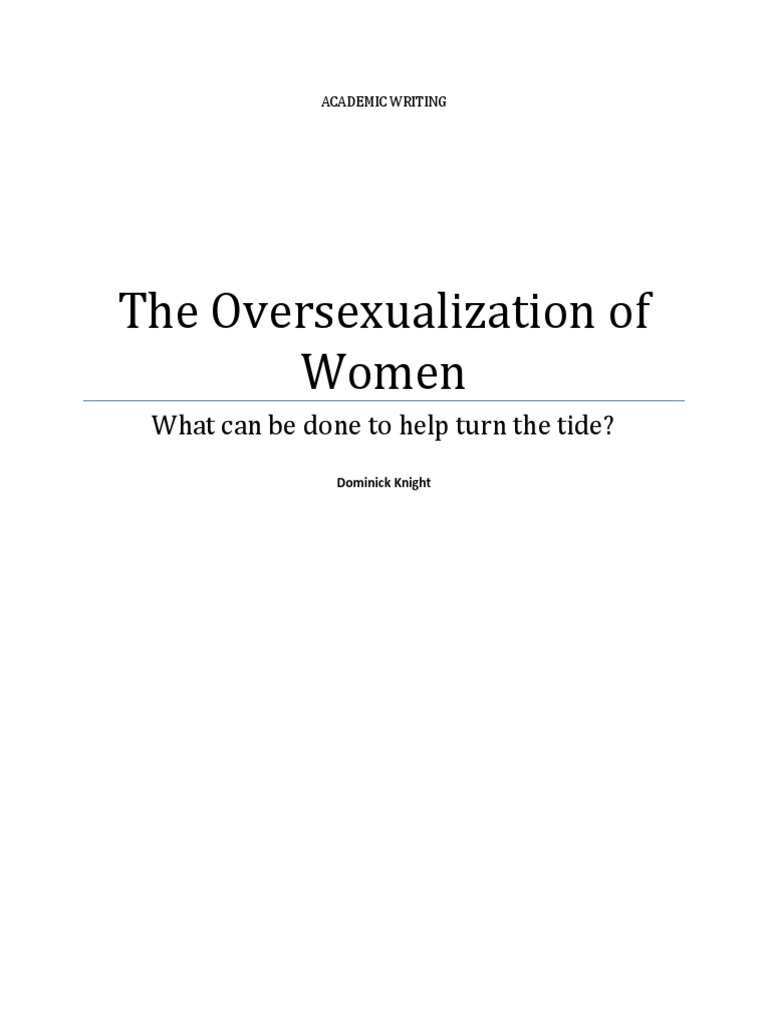 The Oversexualization of Women | PDF | Rhetoric | Social Media