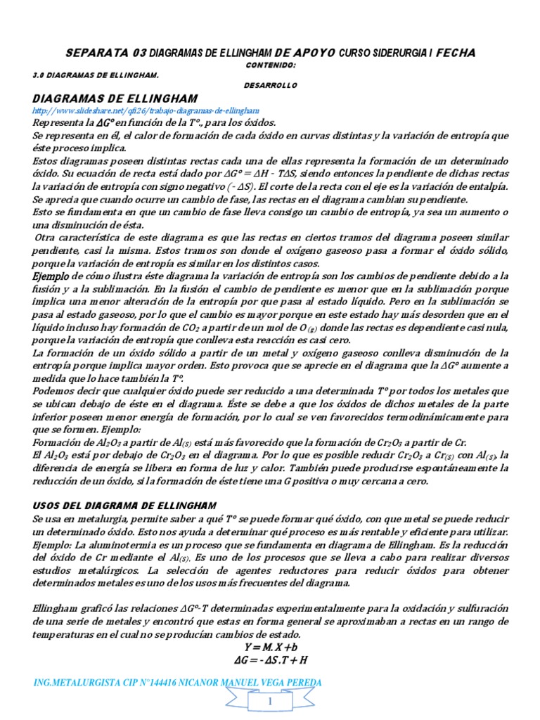 Separata #03 Diagrama Ellingham | PDF | Derritiendo | Fase (materia)