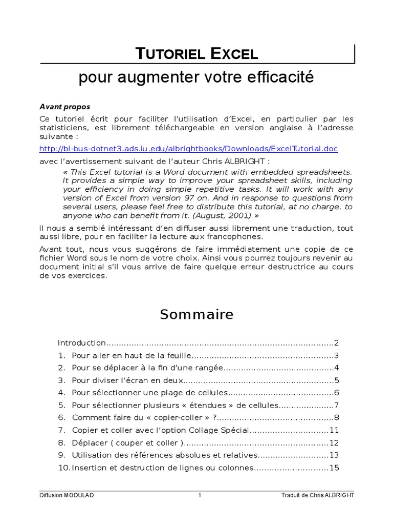 Tutoriel Excel | PDF