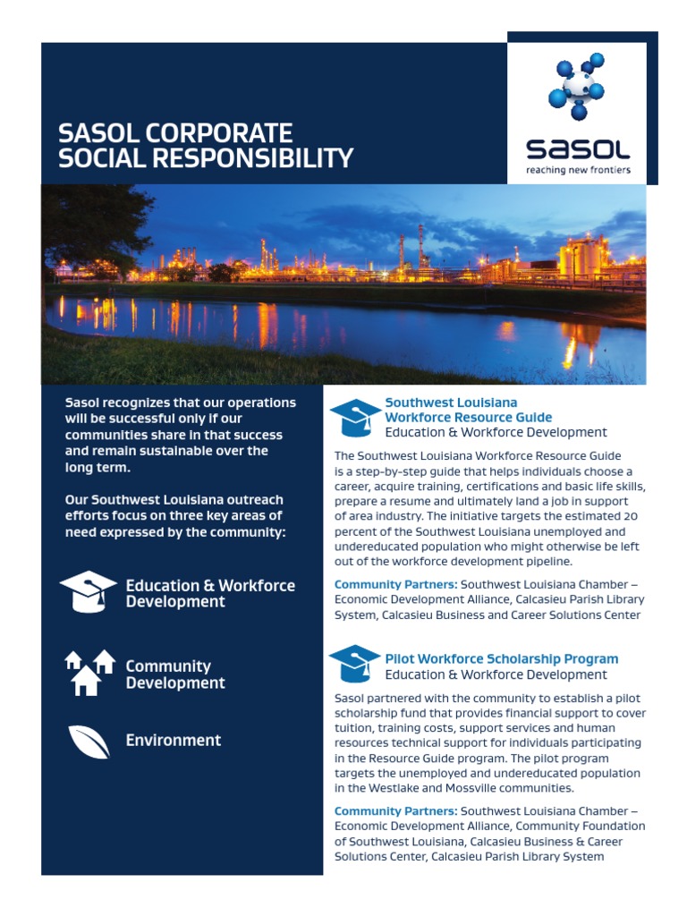 Sasol Social Responsibility | PDF | Workforce Development | Business