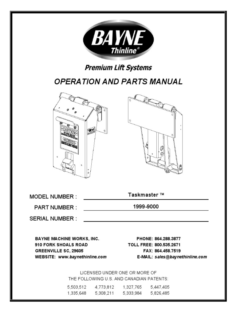 BAYNE Taskmaster Manual | PDF | Valve | Hydraulic Engineering