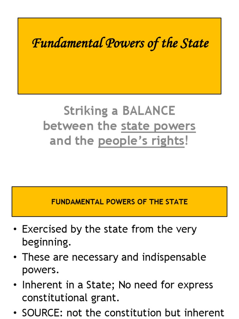 Powers of The State | PDF | Eminent Domain | Police Power (United ...