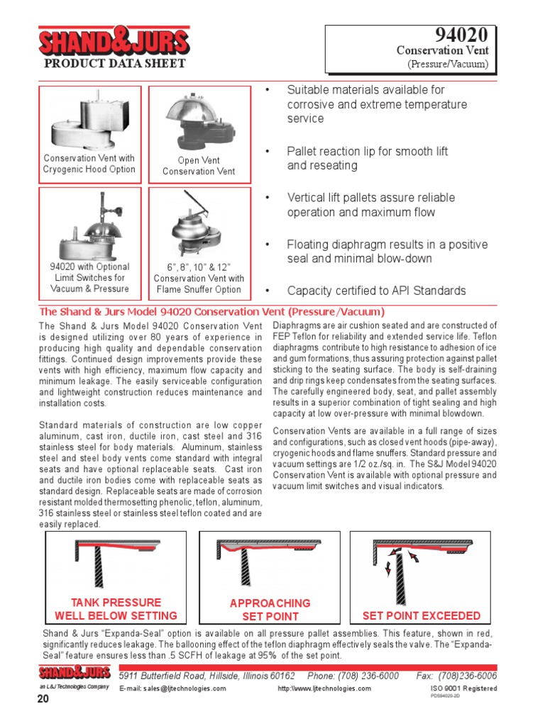 Product Data Sheet: Conservation Vent | PDF | Vacuum | Liquid Oxygen