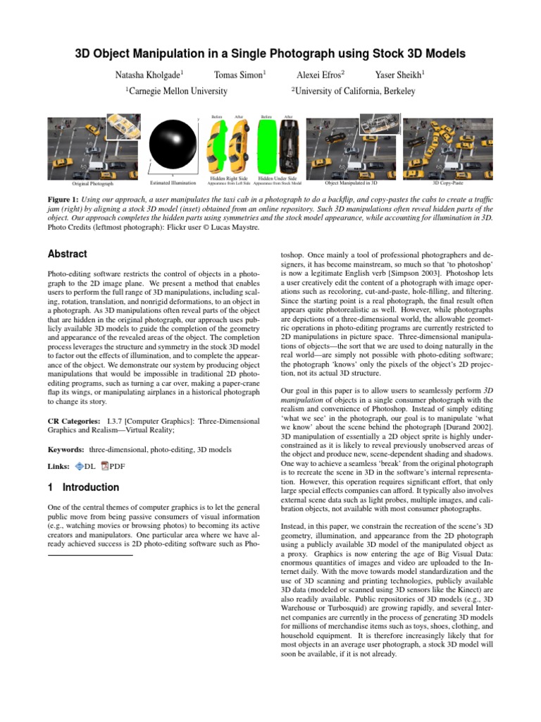Sig Graph 2014 | PDF | 3 D Computer Graphics | 3 D Modeling